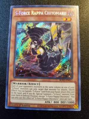 YUGIOH! S-FORCE RAPPA CHIYOMARU-SECRET RARE-1ST EDITION-BLVO-EN011-NEW ...