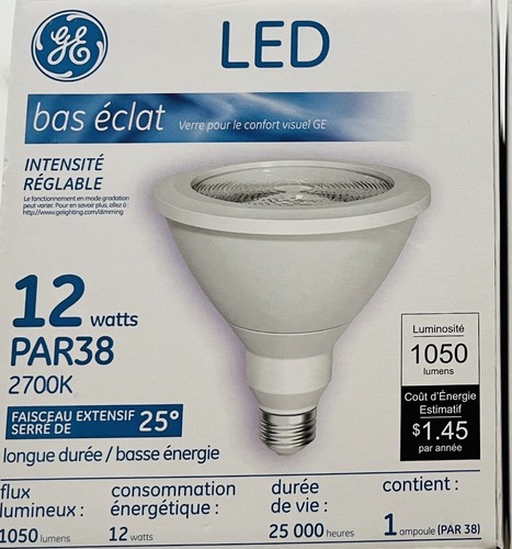 GE LED Dimmable Flood Light 12w PAR38 Low Glare 1050 Lumens ( 6 Bulbs ...