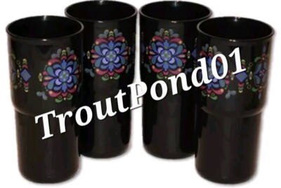 Tupperware 18 ounce TableTop Stacking Tumblers Set of 4 Black Kaliopi ...