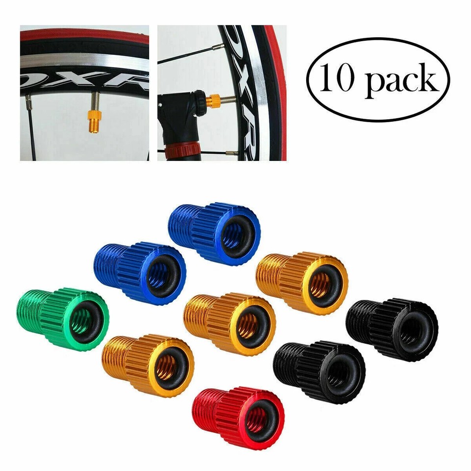 10 Pack Presta to Schrader Valve Stem Adapter Converter Bicycle Bike ...