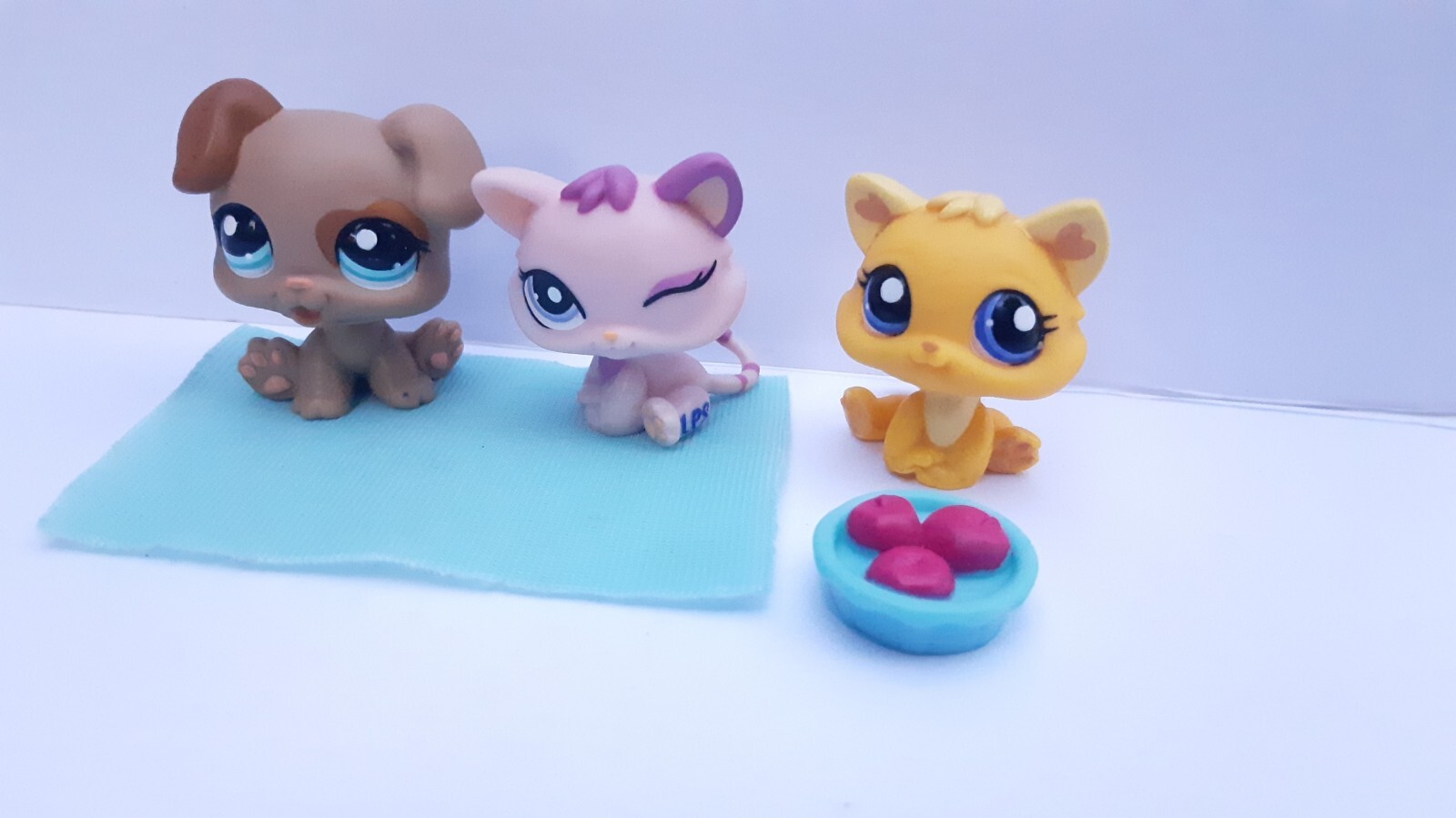 Original LPS Littlest Pet Shop : Puppy #1482 + 2 x kitten #1481 (#1744 ...