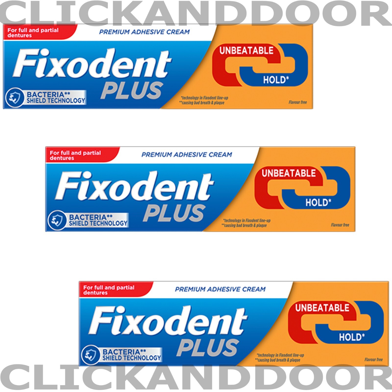 Fixodent Plus Denture Adhesive Cream Unbeatable Best Hold 40g Flavour ...