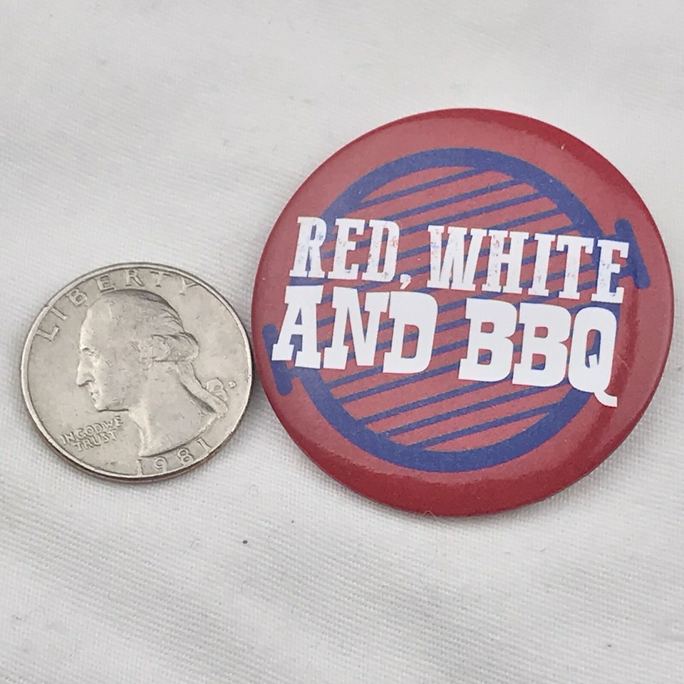 Red White And BBQ Vintage Pin Button USA Patriotic | eBay