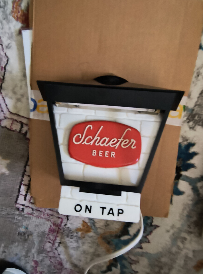 MAN CAVE - VINTAGE, LIGHTED, SCHAEFER BEER SIGN | eBay