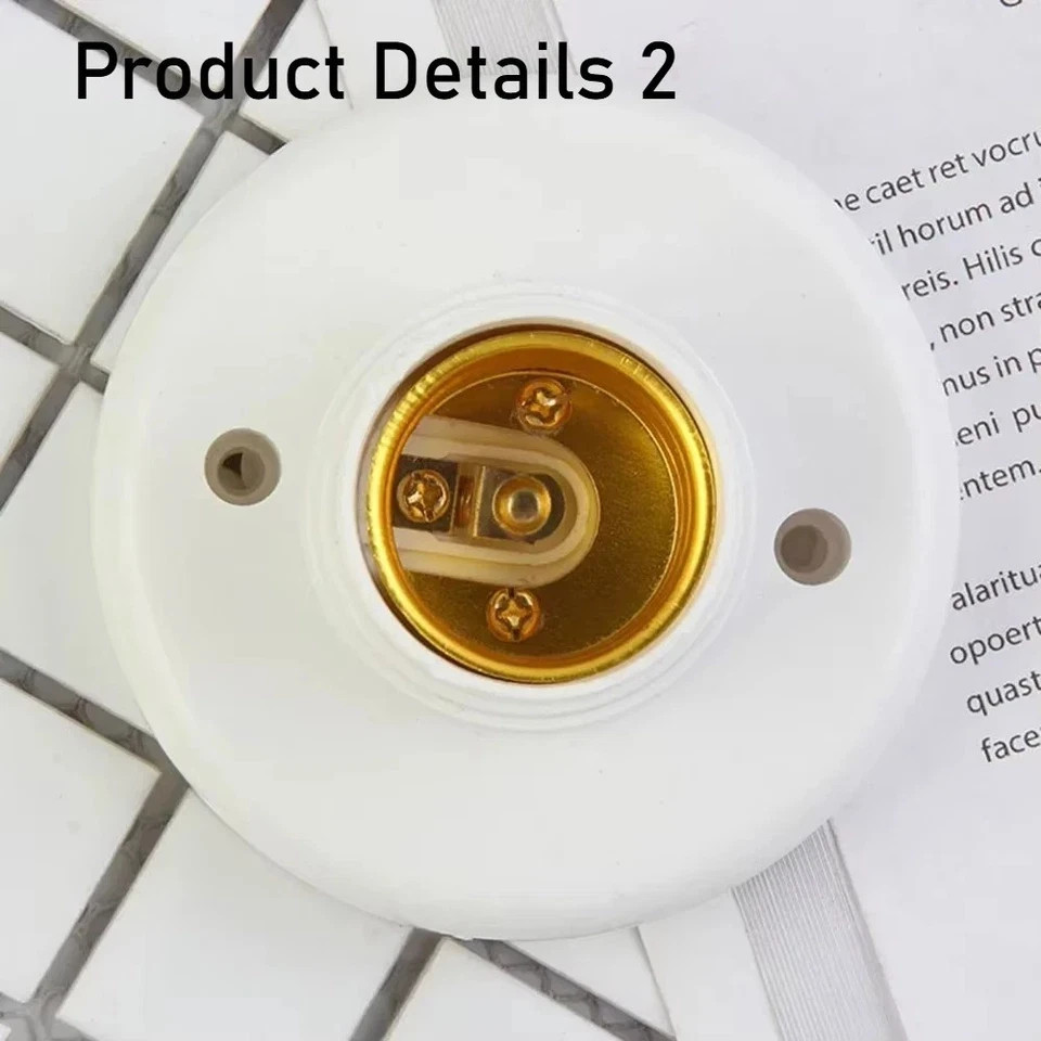 1/2/5Pack E27 Screw Cap Socket Light Bulb Holder Fitting Light Lamp ...
