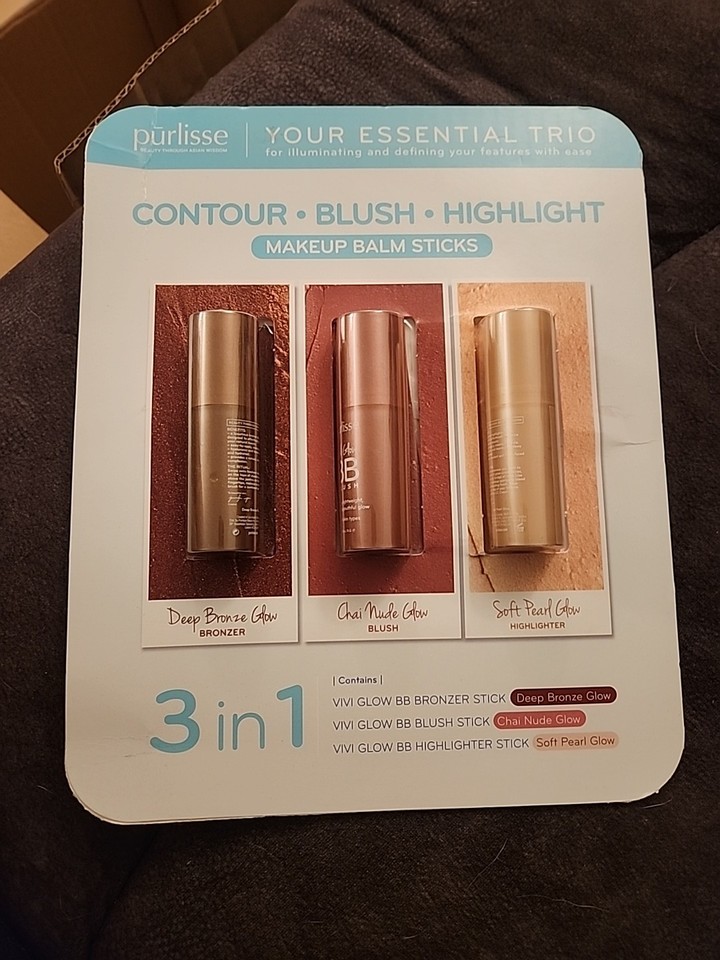 Purlisse Your Essential Trio Contour Blush Highlight Makeup Balm Sticks ...