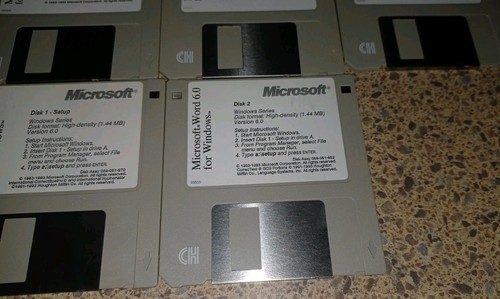Vtg 23 Microsoft Word 6.0 Acess,&Money,Etc. Windows 3.5" 1.44MB Floppy ...