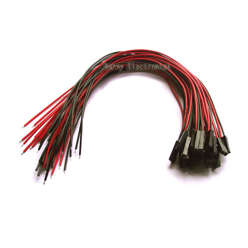20pcs 2 Pin 2.54mm Dupont Connector Plug With Wire 24AWG 25cm ...