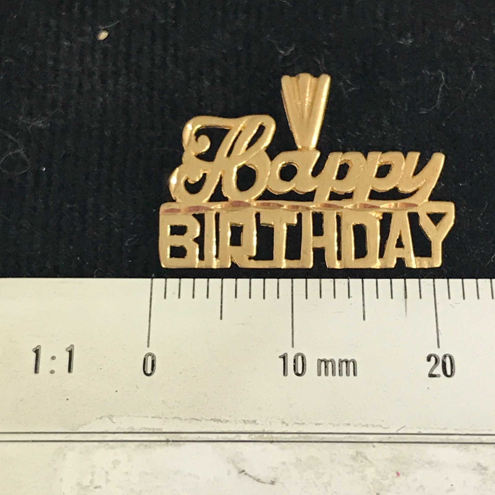 NEW 9ct Yellow Gold Solid Happy Birthday Pendant 375 Charm Age Gift ...