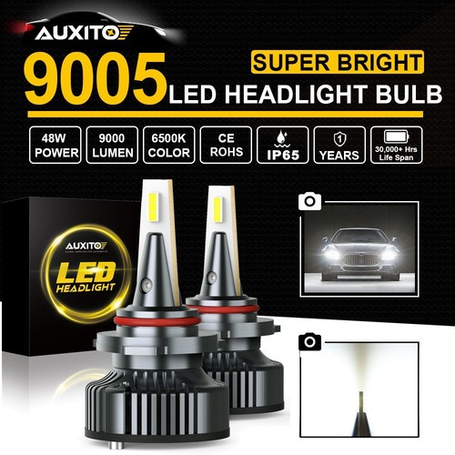 2xAUXITO 9005 HB3 LED Headlight Bulb Kit Replace Xenon Halogen Globe ...