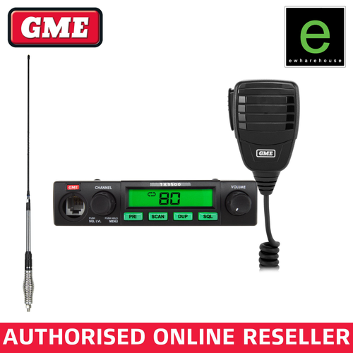 GME TX3500S 80 CHANNEL UHF CB TWO WAY RADIO with GME AE4018K1 ANTENNA ...