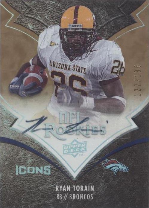 2008 Upper Deck Icons - Ryan Torain #184 Rookie Autographs Rainbow /135 ...