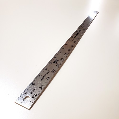 MAYES 10188 SR24 24-Inch 2-Foot Aluminum Ruler Lightweight Inches MADE ...