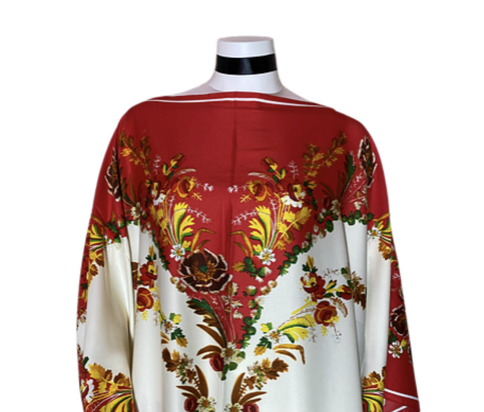 Silk Kaftan European Style Kimono Dress Maxi Tunic Robe Loungewear One ...