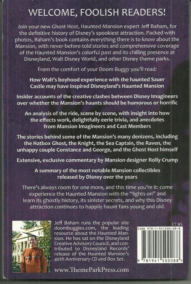 OOP 1st Ed Paperback Book - WALT DISNEY HAUNTED MANSION Jeff Baham ...