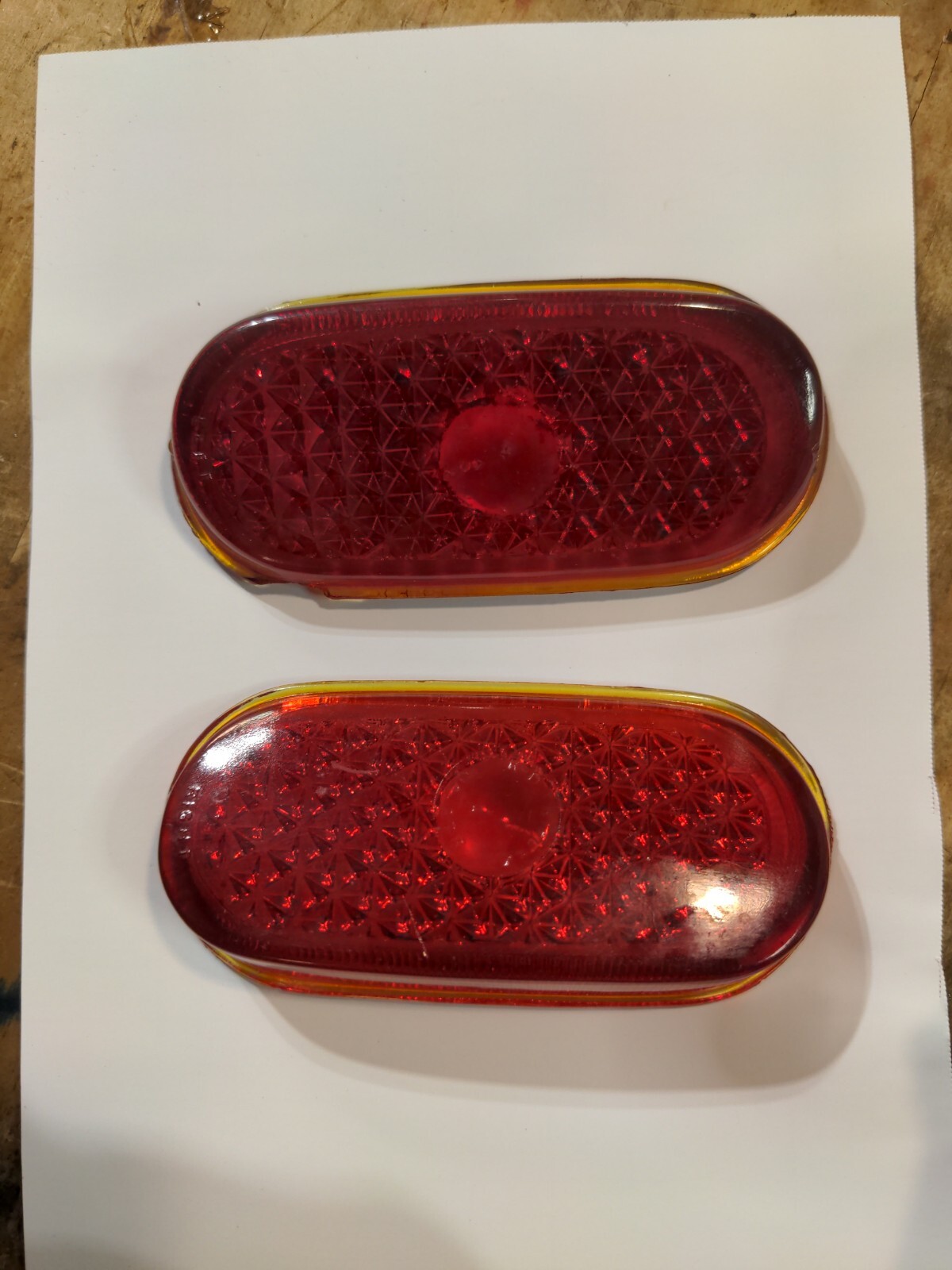 NORS Red Glass Tail Light Lens 1940 Chevrolet KD Triflex No 278 Right ...