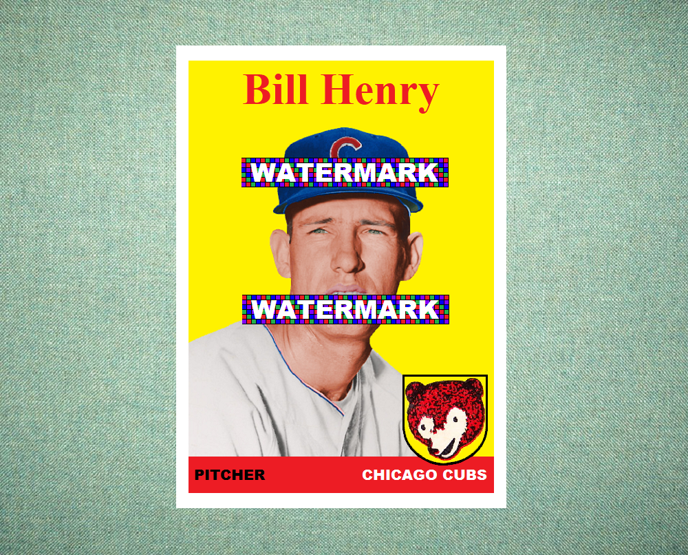 Bill Henry Chicago Cubs 1958 Style Custom Baseball Art Card | eBay