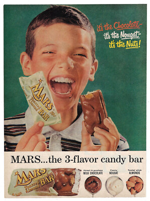 Mars Bar Print Ad Vintage Advertisement Chocolate Bar Candy Advertising ...