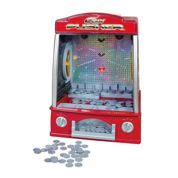 Classic Arcade Coin Pusher Toy Set Children Red Light up Kids Fun ...