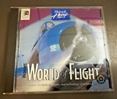Microsoft World of Flight PC Vintage CD-ROM 1995 Flight Simulator Game ...
