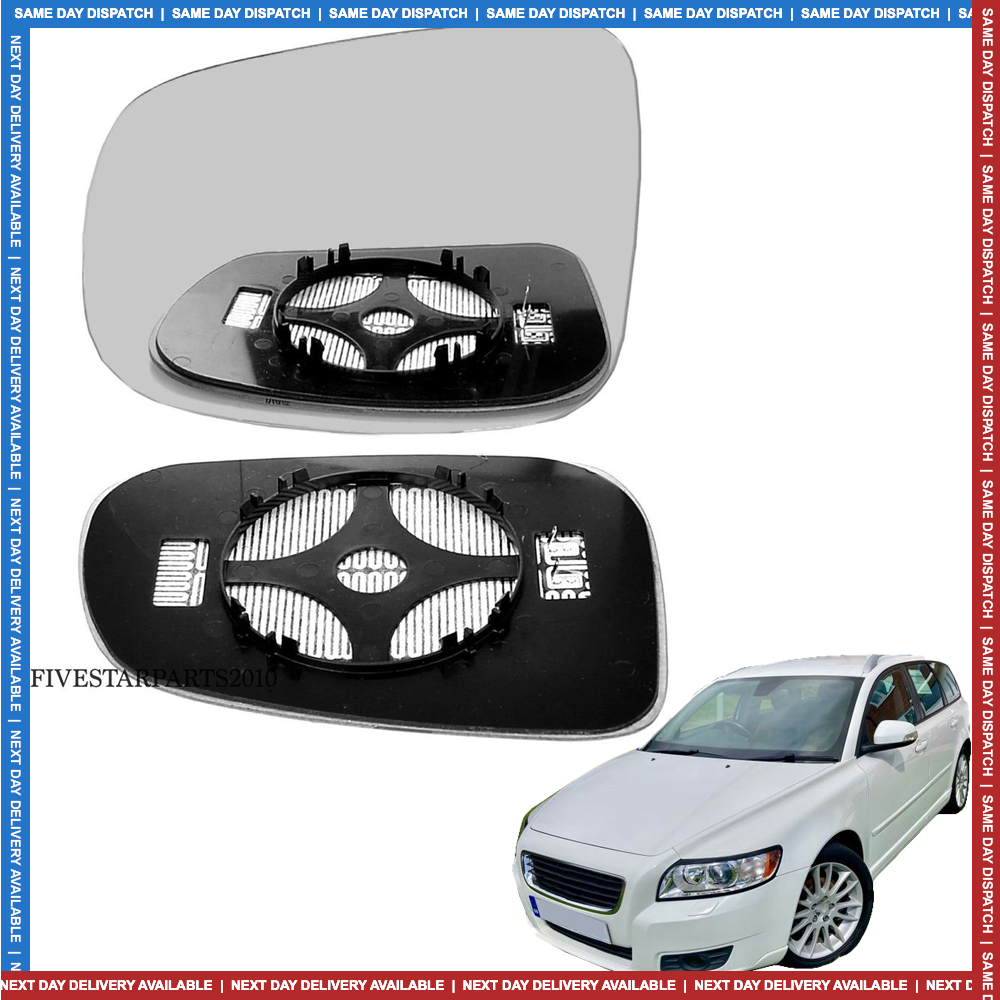 Left passenger side wing mirror glass for Volvo V40 2012-19 heated | eBay