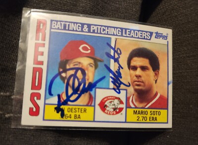 Mario Soto Ron Oester Autograph Signed 1984 Topps Cincinnati Reds | eBay