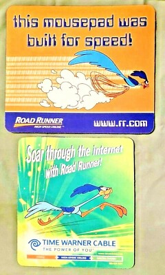 Vintage Road Runner 2 Mouse Pads Roadrunner Beep Beep Time Warner Cable ...