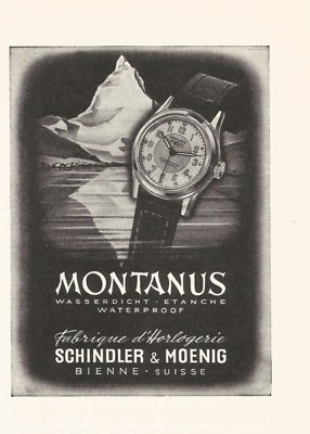 original 1952 print ad MONTANUS Swiss Suisse watch movement MID CENTURY ...