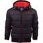 Mens Crosshatch Quilted Padded Hood Jacket Fleece Lined Winter Coat ...