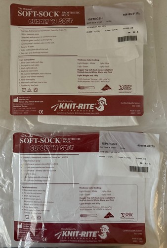 2 Knit-Rite Soft-Sock Posthetic Socks 1SP1RGSH NEW | eBay