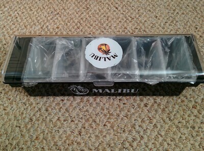 Malibu Rum Branded Bar Condiment Fruit Caddy Black with Clear Top Brand ...