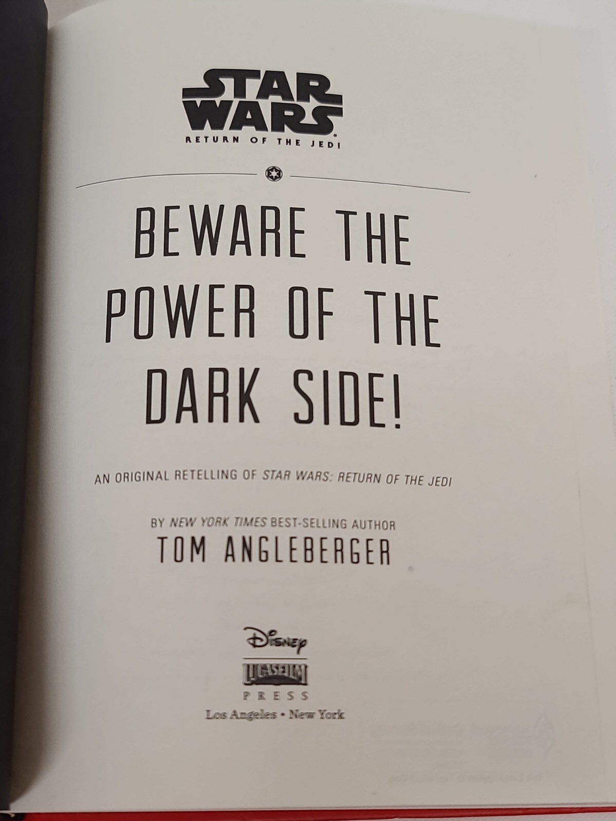 Star Wars Beware the Power of the Dark Side Fiction Hardcover Book ...