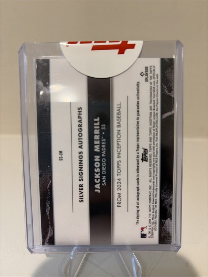2024 Topps Inception Jackson Merrill Silver Signings Auto /125 Padres # ...