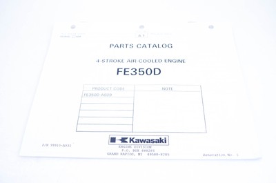 New OEM Kawasaki 99910-A931 Parts Catalog FE350D NOS | eBay Australia