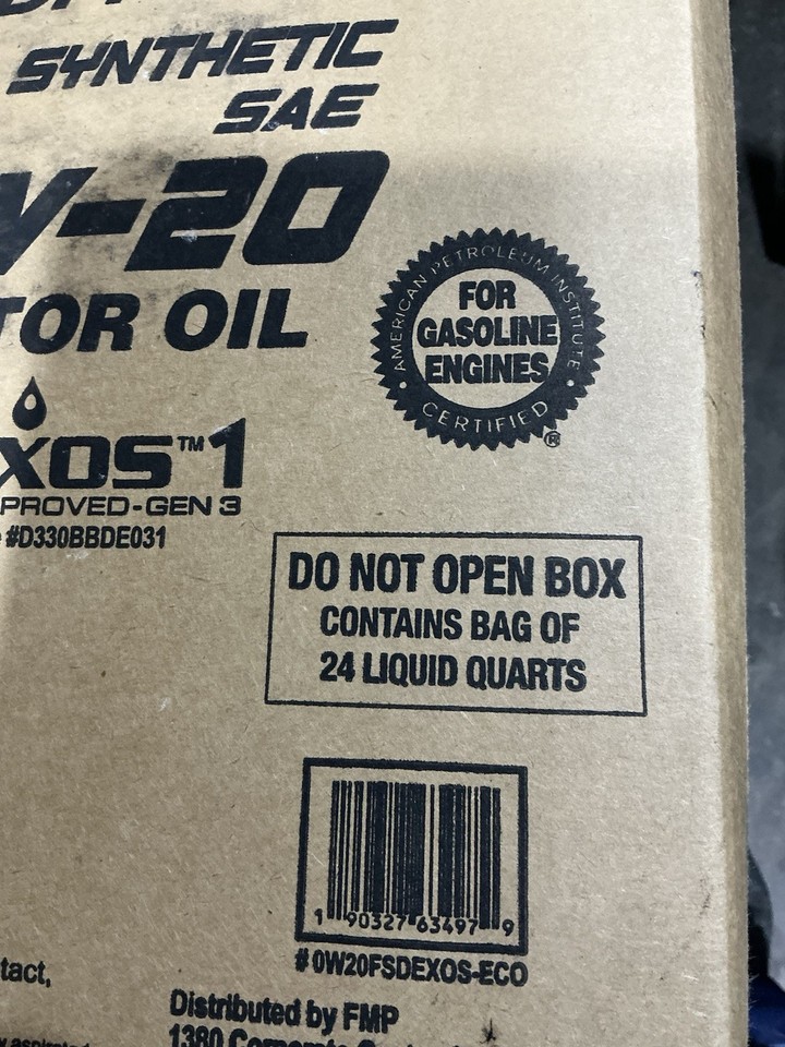 FVP 0W-20 Full Synthetic Motor Oil 6 Gallon Bag | eBay
