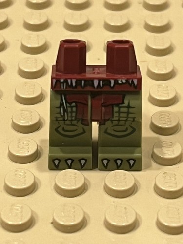 Lego New Dark Red Minifigure Olive Green Legs Tan Rope Belt and Claws ...