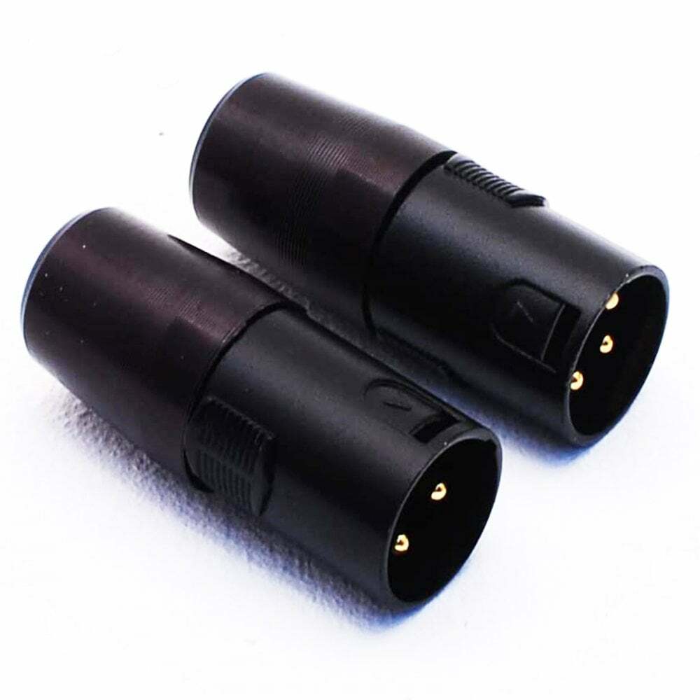 Pro Pack of 2 Gold 3 Pin Male DMX Terminator Plugs for Lighting Rigs ...