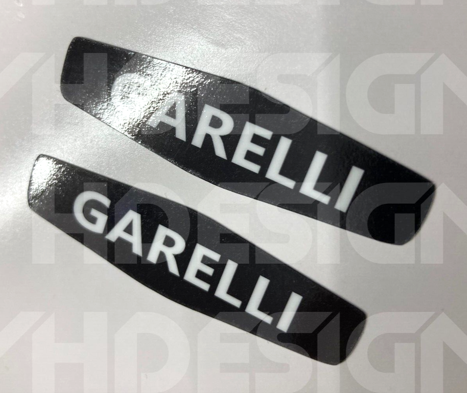 Garelli Vintage style ( 125mm size) stickers Classic Bike. x2 decals ...