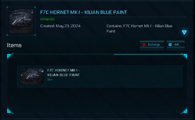 Kilian Blue Paint F7C Hornet MK I MKI MK 1 Skin add-ons Painting Star ...