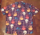 Milamode classic guitars button-front Hawaiian shirt size 2XLm, 3XL, or ...