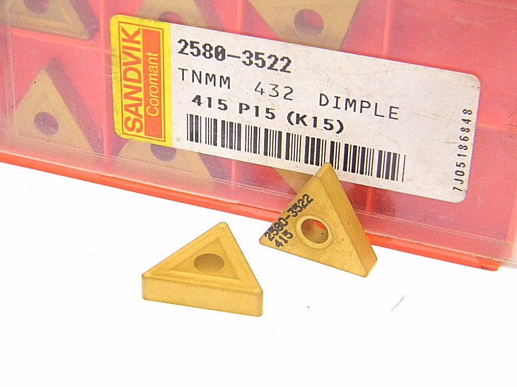 NEW SURPLUS 8PCS. SANDVIK TNMM 432 GRADE: 415 (DIMPLE) CARBIDE INSERTS | eBay