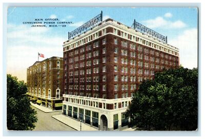 c1940s Main Offices Consumers Power Company Jackson Michigan MI Vintage ...