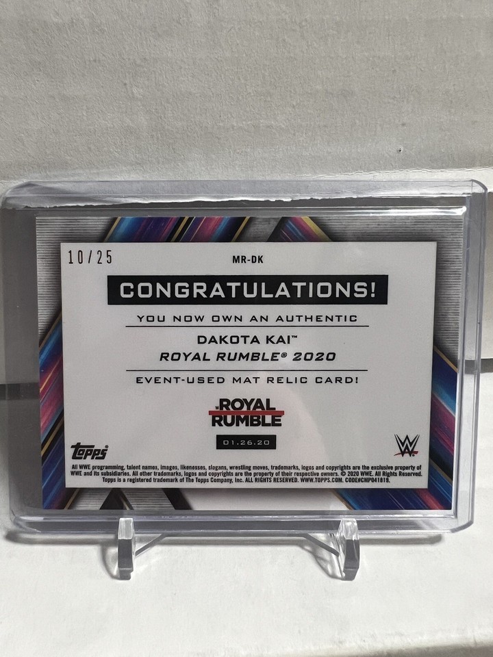 2020 Topps WWE Womens Division Dakota Kai Mat Relic /25 Blue | eBay