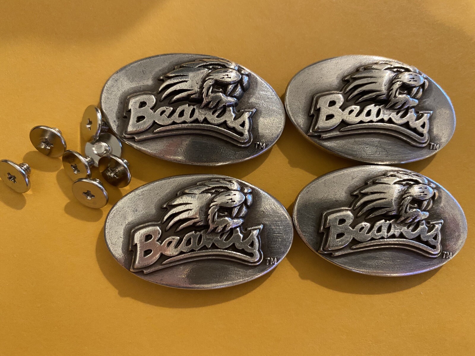 Lot Of 4 Oregon State University Beavers Conchos With Screws 1 1/2 ...