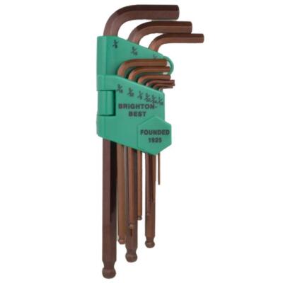 9 Pce - 1/16" to 3/8 Imperial Long Arm Ball End Allen Key Set in Holder ...