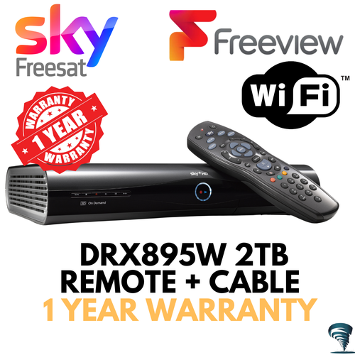 Sky + HD Box 2TB WiFi (Remote Control & Cables) Slimline Plus DRX895W ...