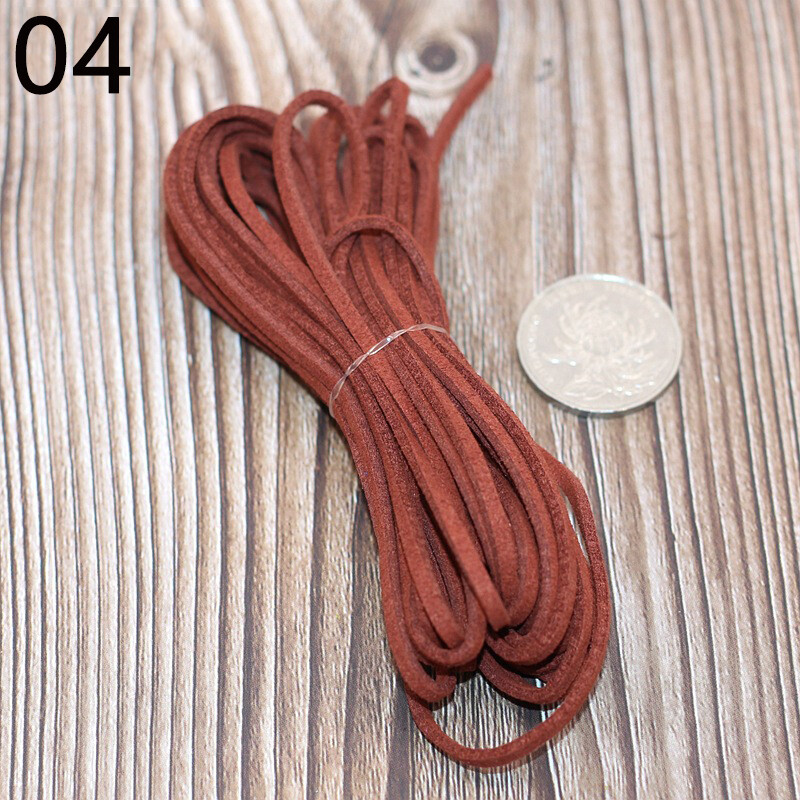 5M 3mm Leather Flat Cord Thong Rope DIY Jewelry Necklace Making String ...