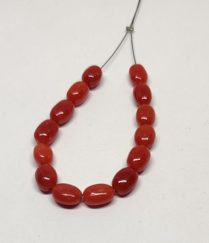 Natural Coral Beads Italian Sea Red Mediterranean Oval Shape Loose ...
