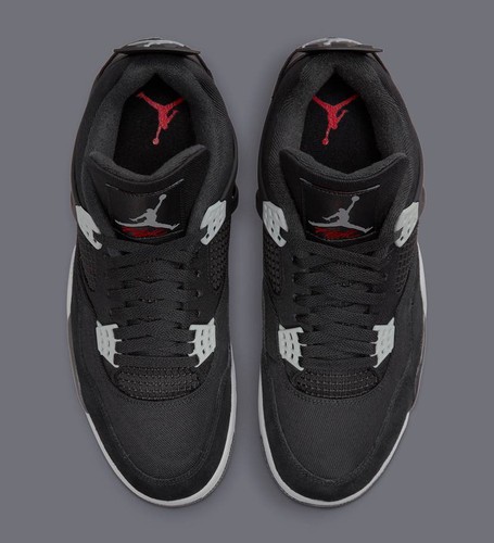 Nike Air Jordan 4 Black Canvas White Grey DH7138-006 Men's Size | eBay