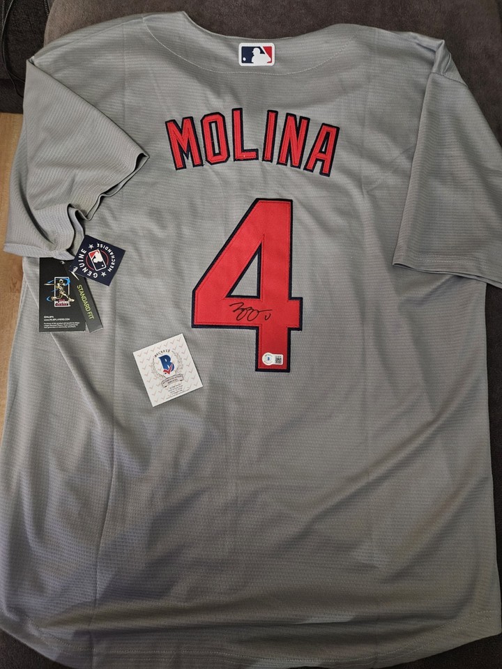 Yadier Molina St. Louis Cardinals Autographed Grey Nike Jersey w ...